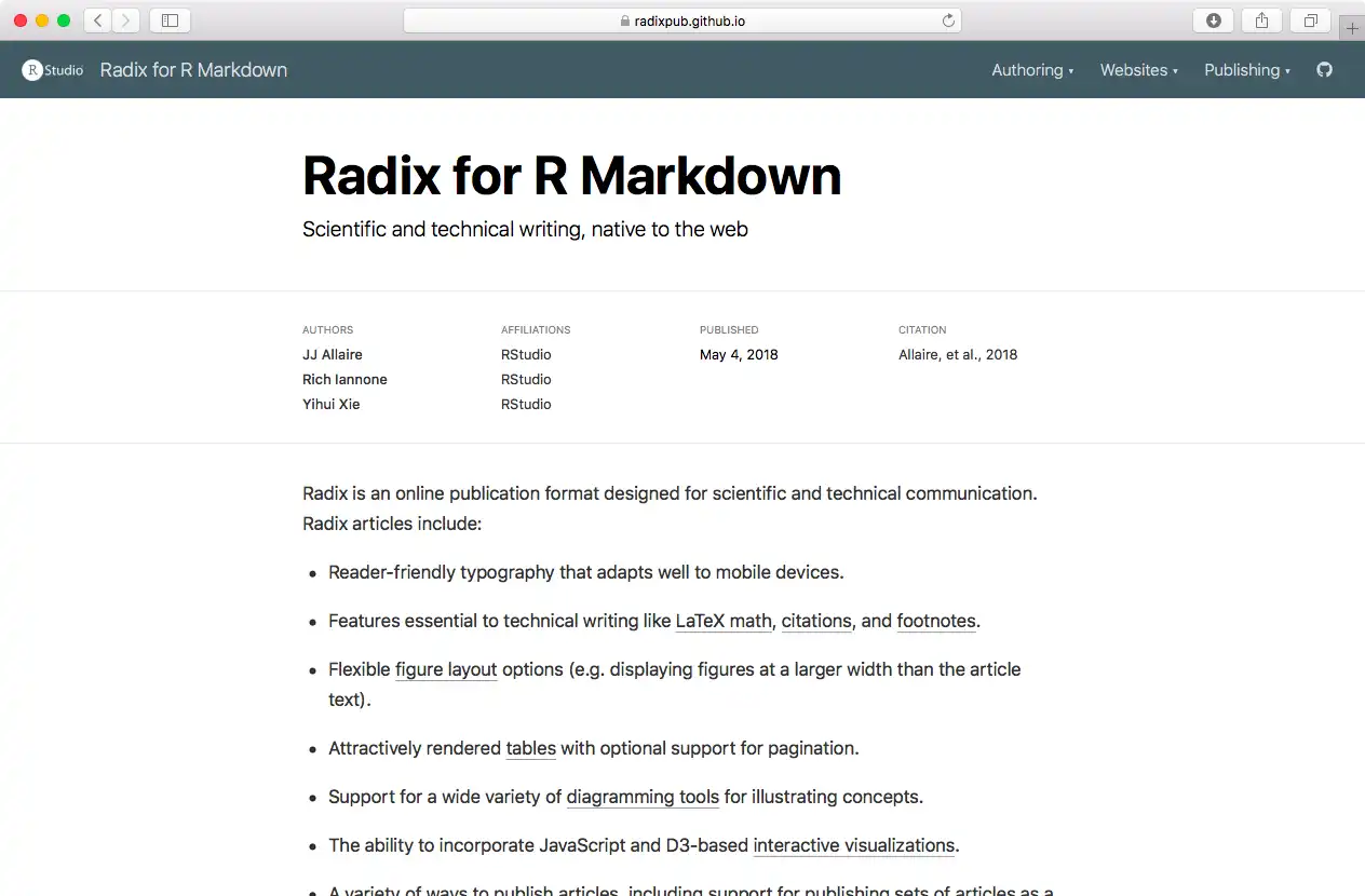 radix: um template RMarkdown